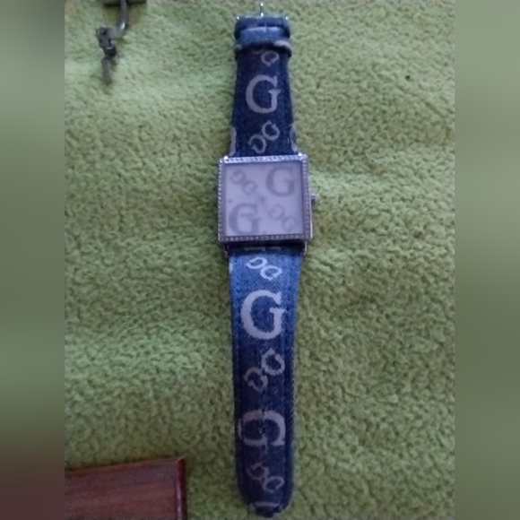 Guess | Accessories | Vintage Guess Watch Big G Print On Denim Band ...
